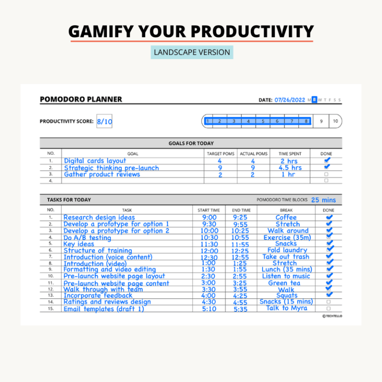 Pomodoro Planner Bundle - TechTello Products