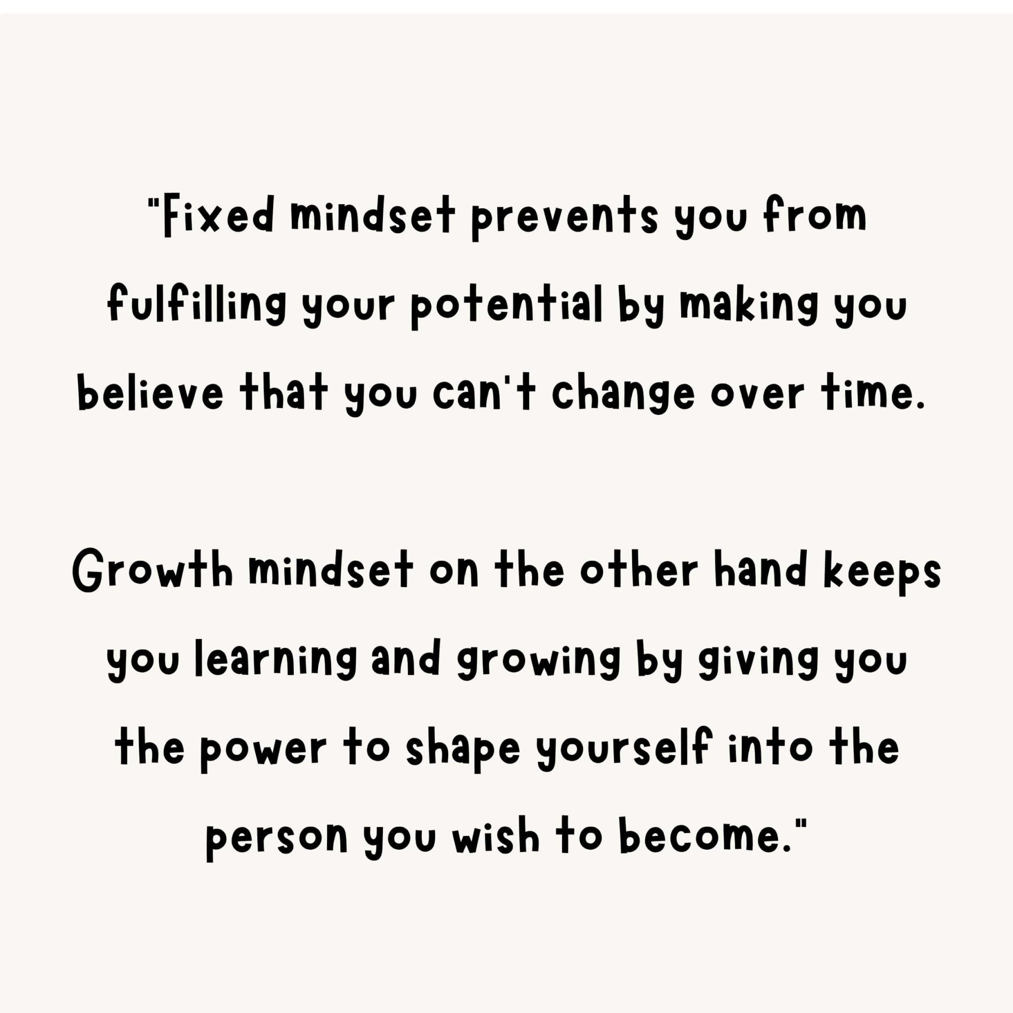 Growth Mindset vs Fixed Mindset Poster - TechTello Products